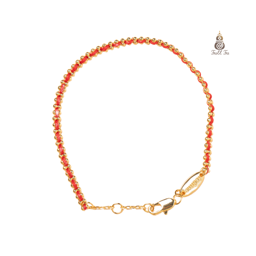 Eastern Good Luck Stacking Artifact——Gold Red Rope Bracelet – Full Fu